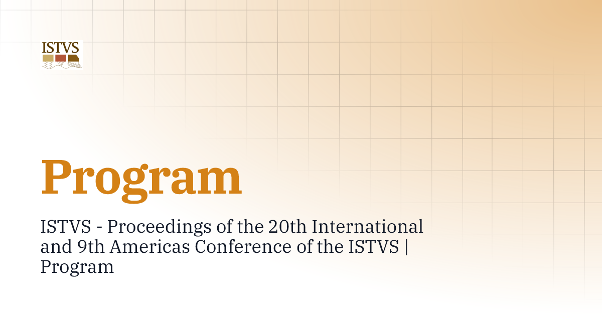 Program | ISTVS 2022 Harbin